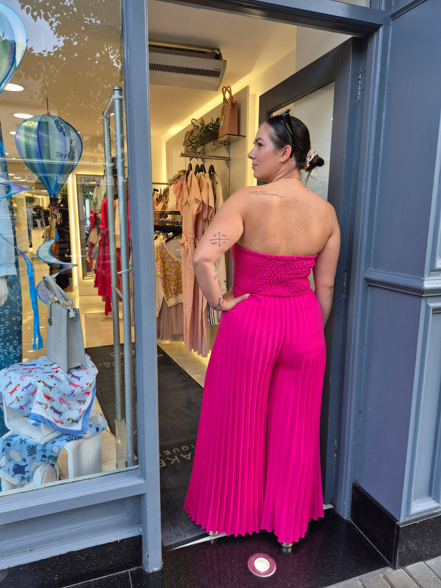 new collection plisse leg jumpsuit in pink – Lisa Baker Boutiques